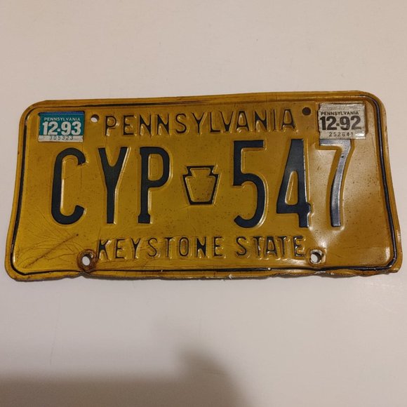 Other | Vintage 1992 1993 Pennsylvania Keystone State License Plate Tag ...